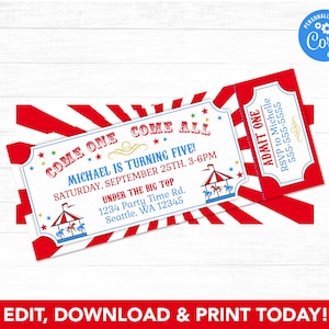 Carnival Invitation - Carnival Birthday Invitation - Carnival Theme ...