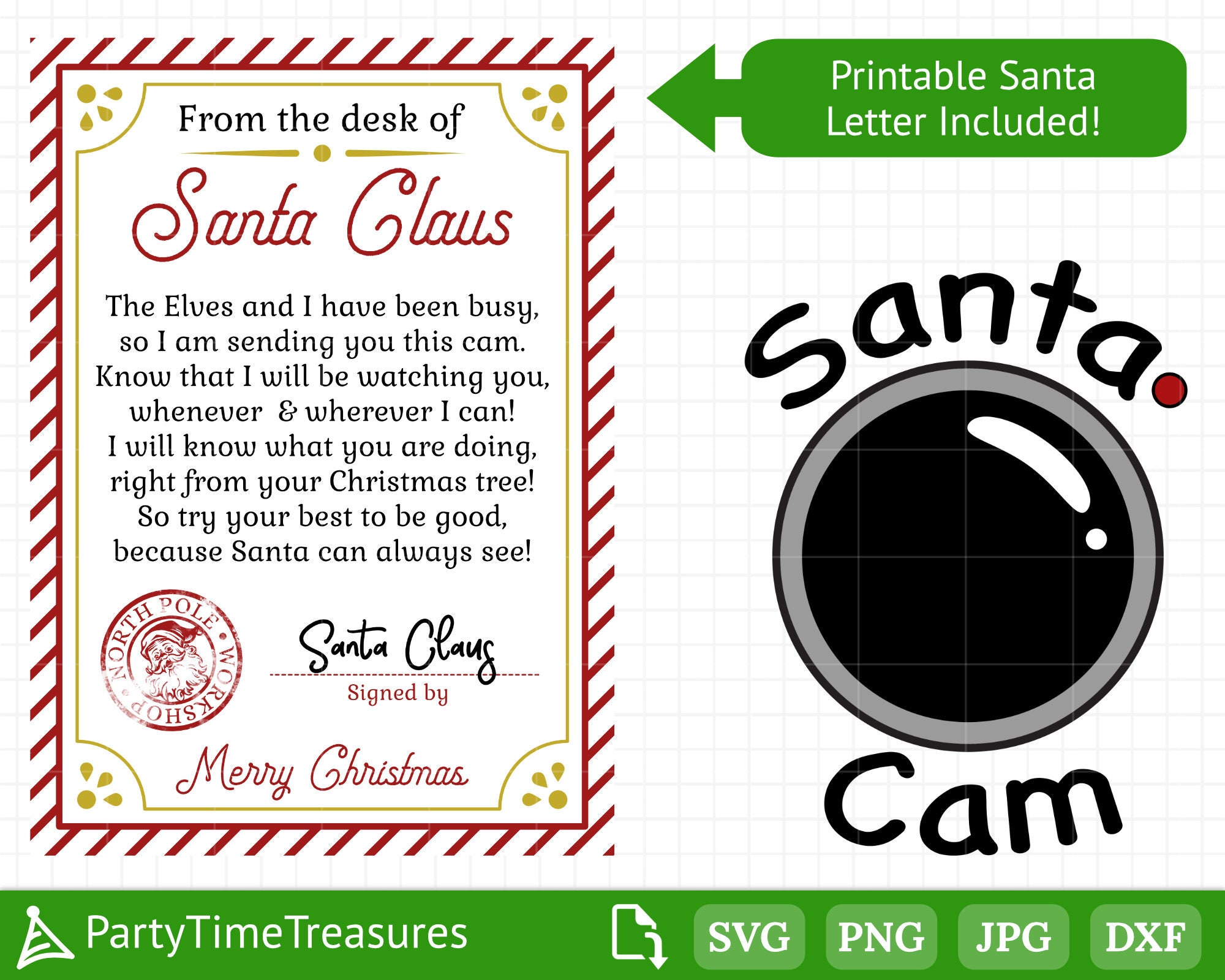 Santa Cam SVG and Letter Santa Camera Clipart Santa is - Etsy