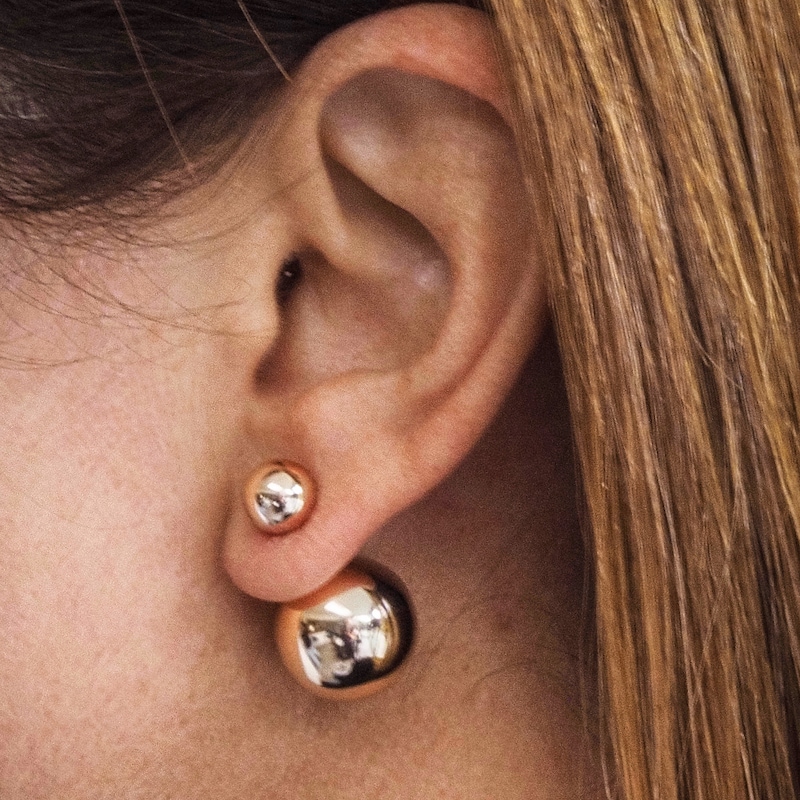 Two Silver Ball Earrings - Etsy UK