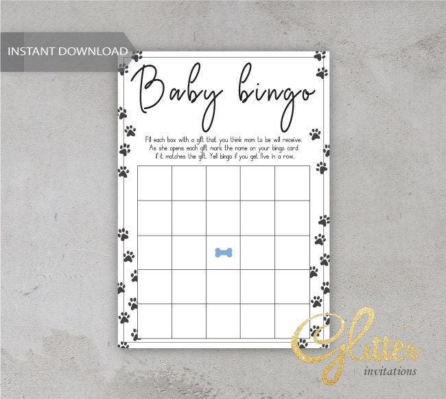Puppy Boy Baby Shower Game Suite Baby Bingo Baby Abc Baby - Etsy