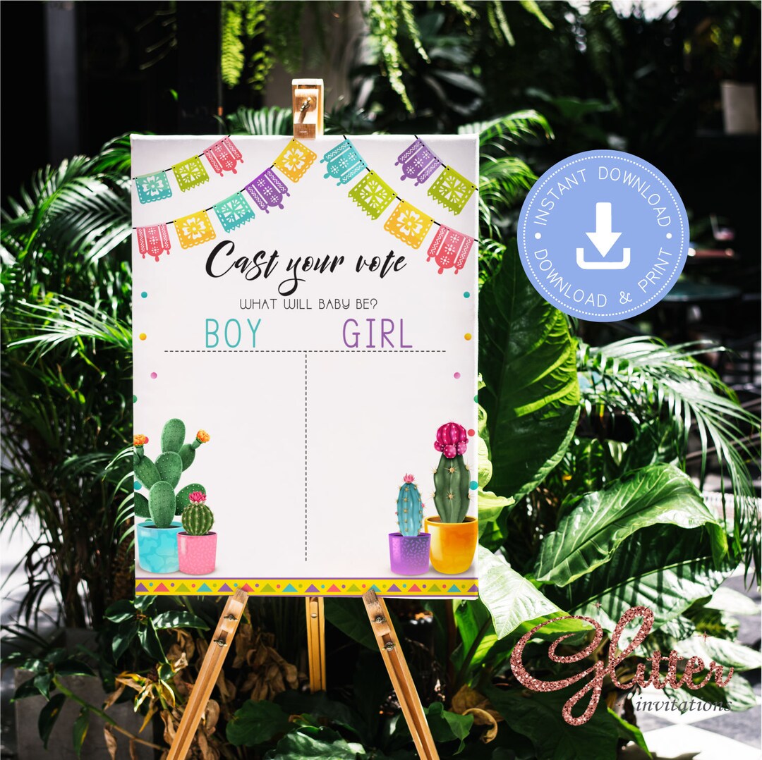 Fiesta Baby Shower, Cast Your Vote Sign Printable Pdf, Mexican Taco ...