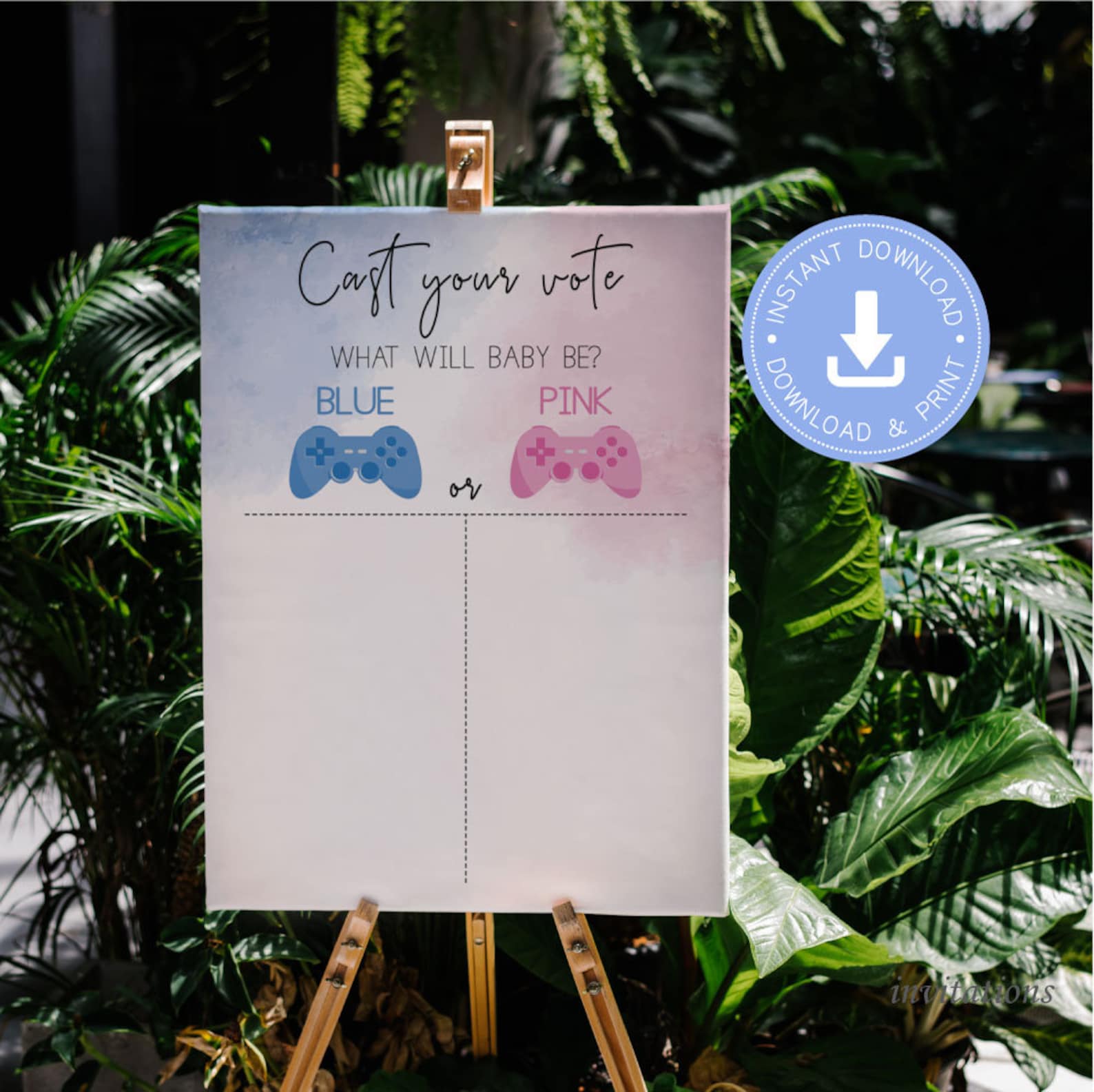 Gamer Gender Reveal Consoler Gender Reveal Blue or Pink - Etsy