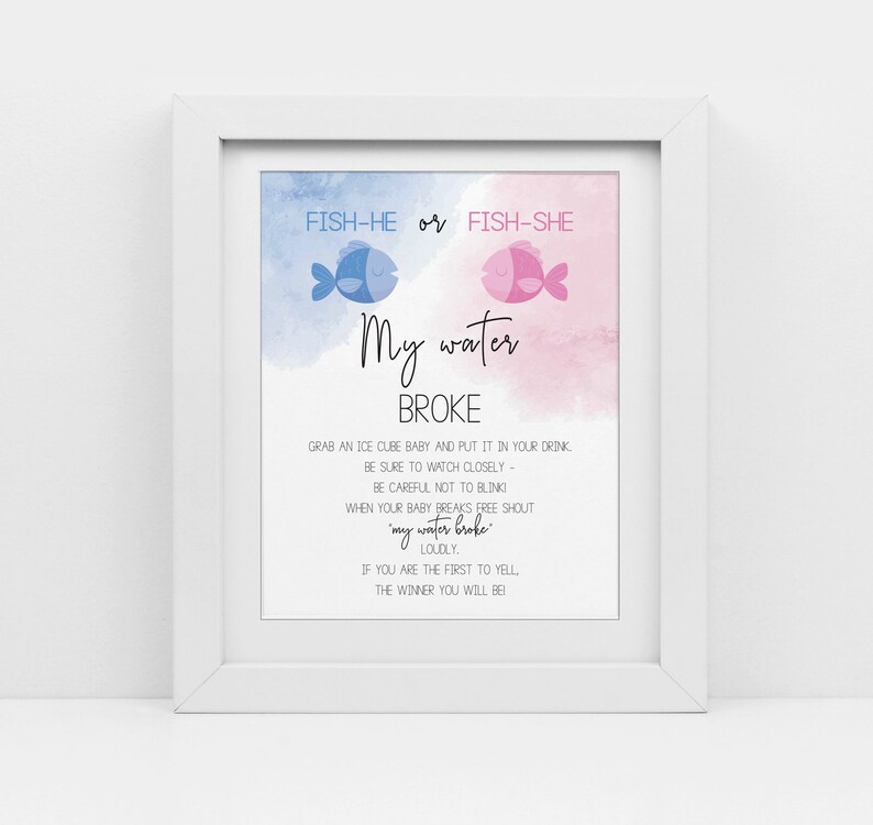 Fishing Theme Gender Reveal Fish He or Fish She Blue and - Etsy