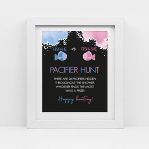 Fishing Theme Gender Reveal, Fish He or Fish She, Blue and Pink ...