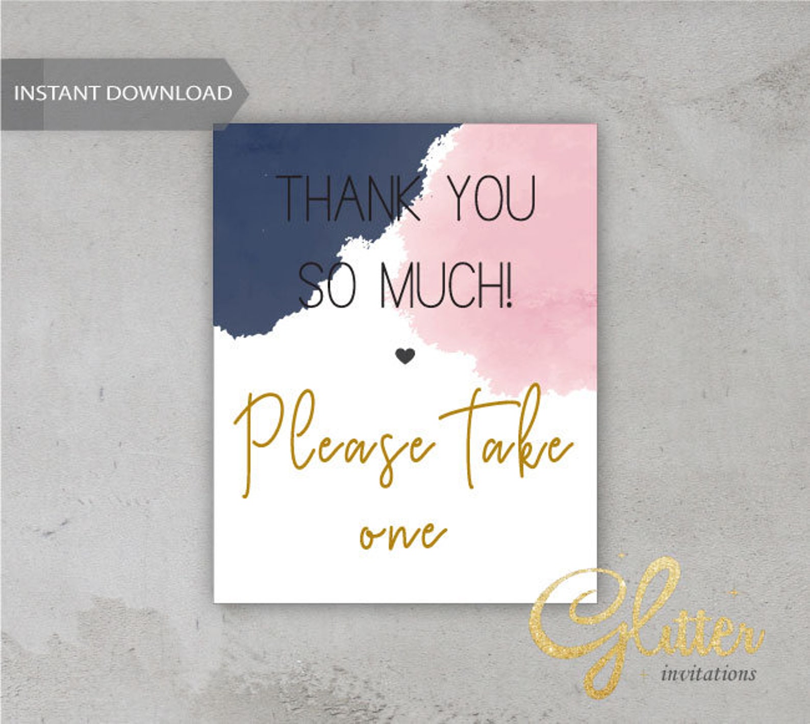 Navy Blue and Blush Pink Please Take One Twins Baby Shower | Etsy