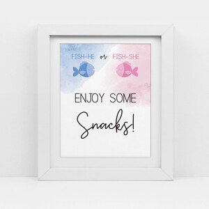 Fishing Theme Gender Reveal, Fish He or Fish She, Enjoy Some Snacks ...