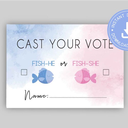 Fishing Theme Gender Reveal Fish He or Fish She Gender Reveal - Etsy