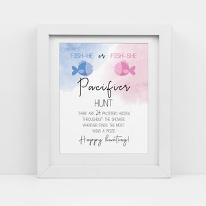 Fishing Theme Gender Reveal, Fish He or Fish She, Blue and Pink ...