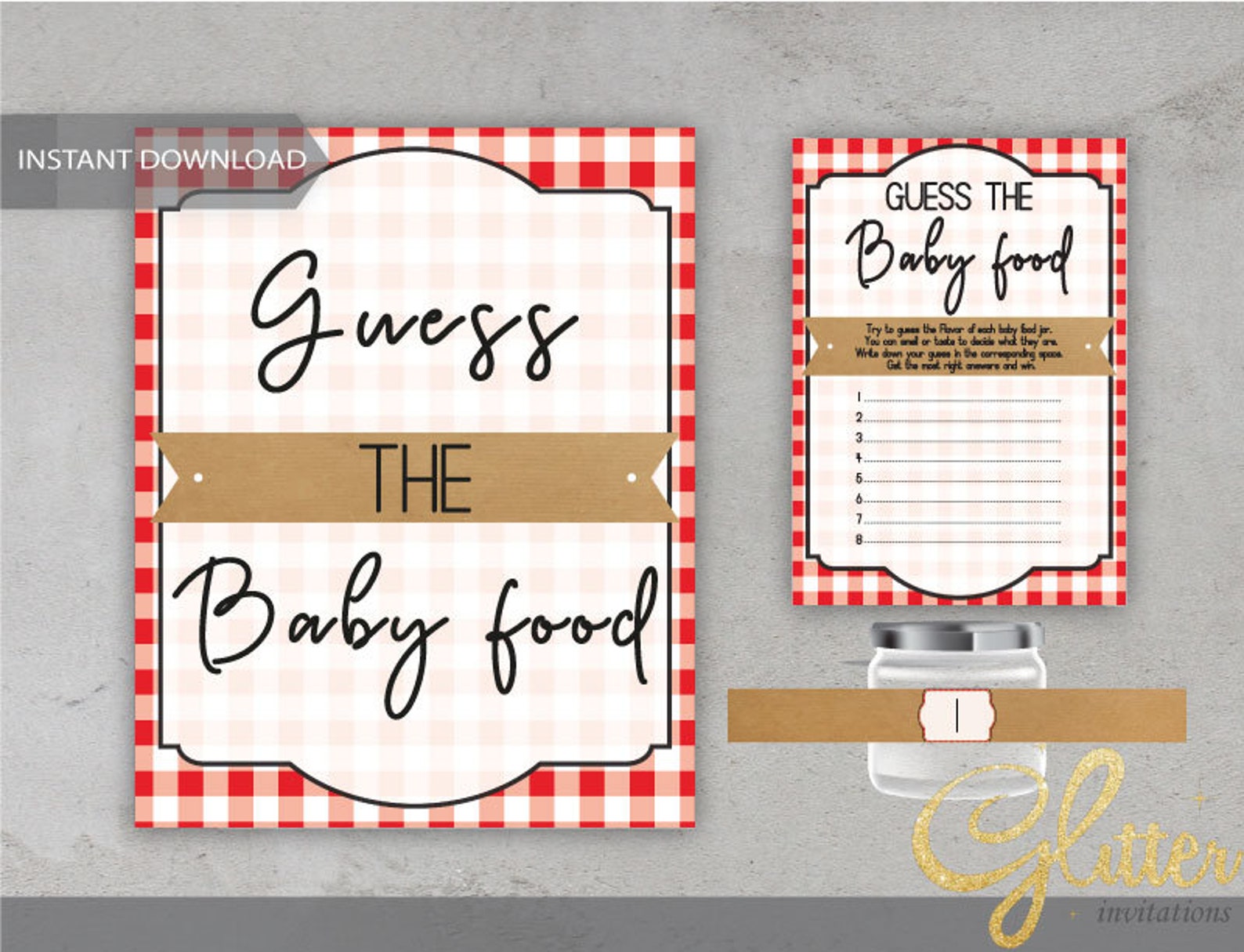 BBQ Baby Q Shower Games Guess the Baby Food Boy Baby Shower - Etsy