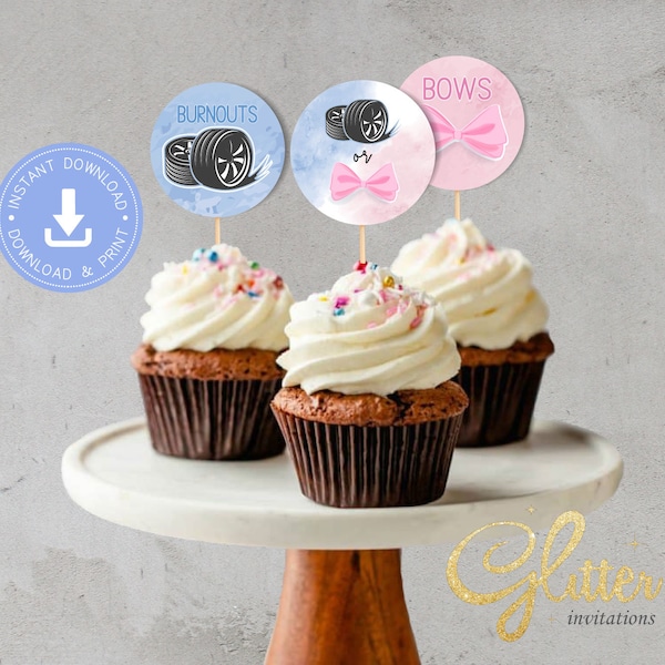 Bow Cupcake Toppers - Etsy