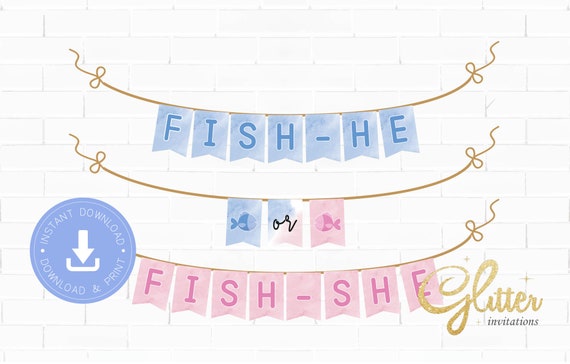 Fishing Theme Gender Reveal Fish He or Fish She Decoration - Etsy