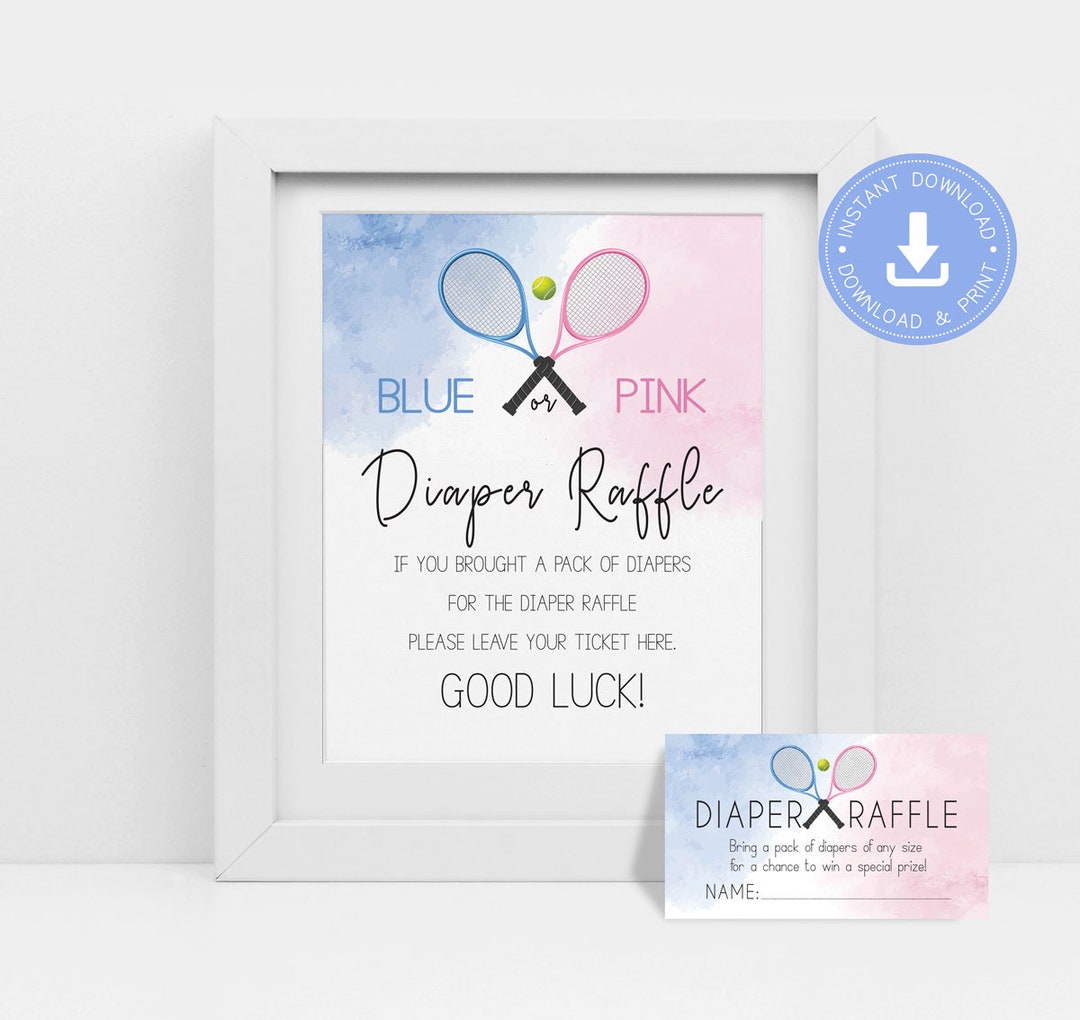 Tennis Gender Reveal, Tennis Rackets Gender Reveal, Blue and Pink ...