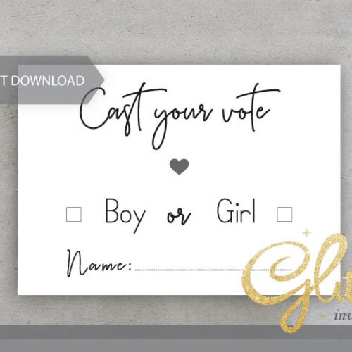 Gender Reveal Voting Sign Printable Team Boy Girl Cast Your - Etsy