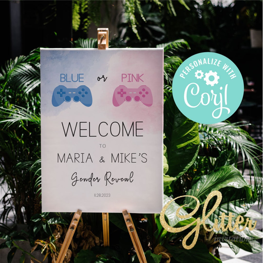 Editable Gamer Gender Reveal Welcome Sign (digital Download) - Etsy