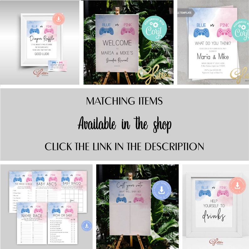 Gamer Gender Reveal Consoler Gender Reveal Blue or Pink - Etsy