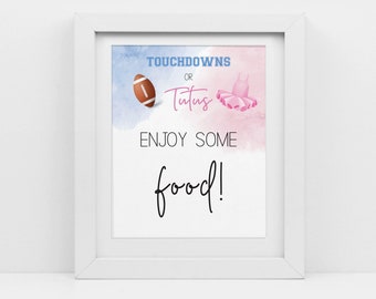 Touchdowns or Tutus, Baby Predictions Card , Instant Download Game ...