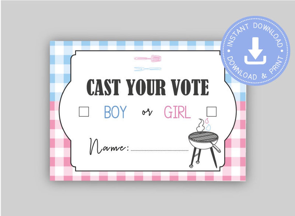 BBQ Baby Q Shower Cast Your Vote Gender Reveal Shower - Etsy