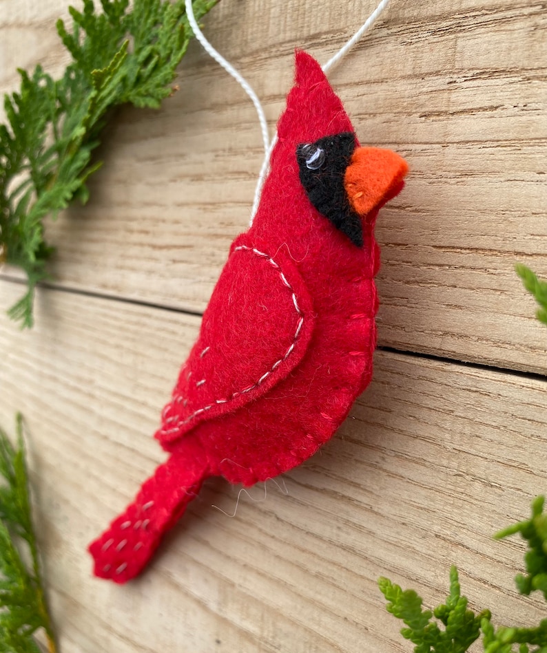 Handmade Cardinal Felt Christmas Ornament Felt Cardinal Bird - Etsy