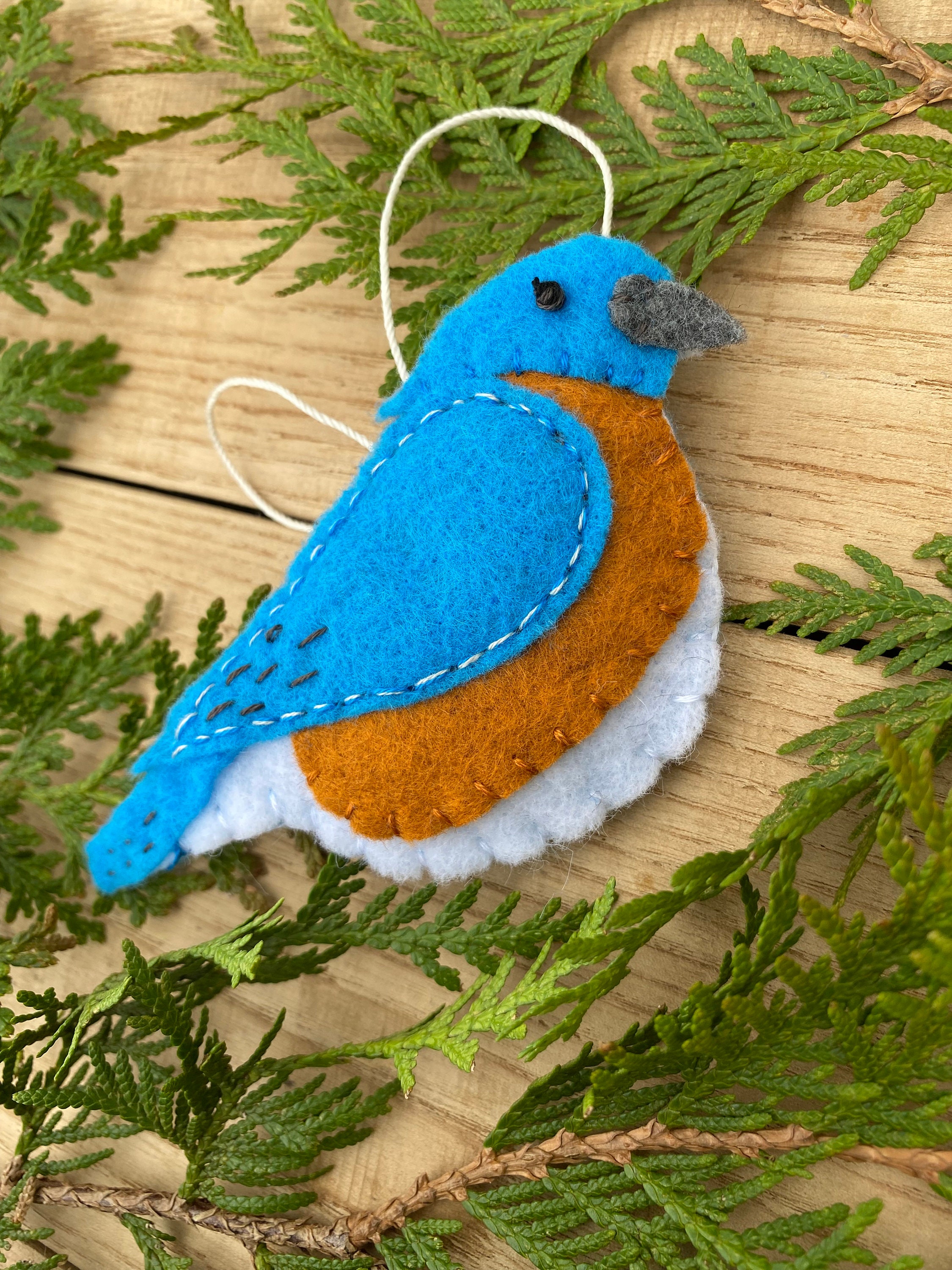 Handmade Bluebird Felt Ornament: Blue, 4.5 Inches - Etsy