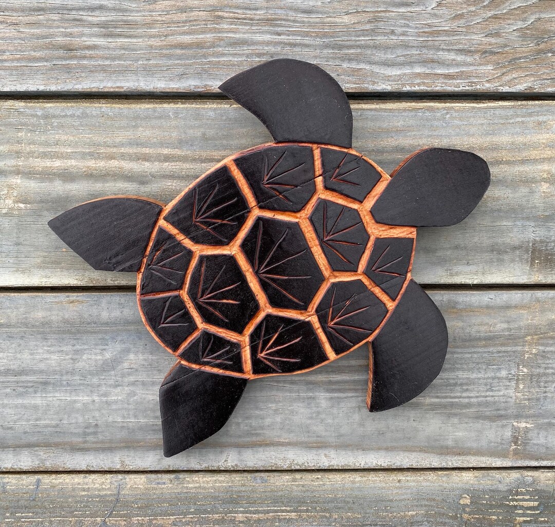 Handmade Wood Turtle Primitive Art / Nature Lover / Turtle Decor ...