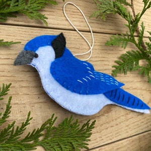 Blue Jay Handmade Christmas Ornament Felt Blue Jay 5.75 Felt Ornament ...
