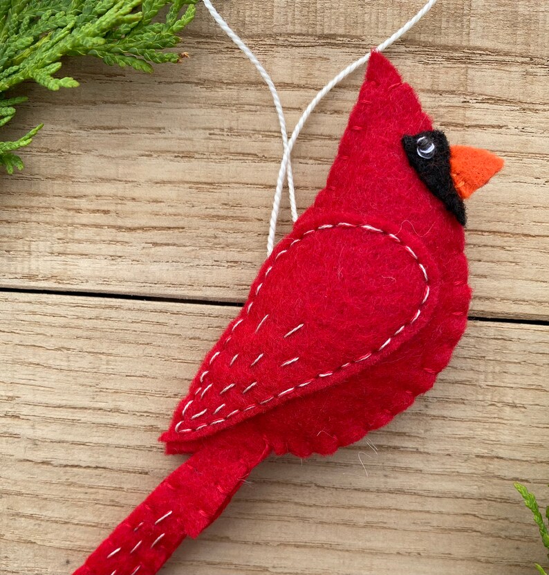 Handmade Cardinal Felt Christmas Ornament Felt Cardinal Bird - Etsy