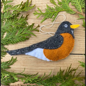 Felt Bird Collection Set of 6 Handmade Ornaments: Male Cardinal ...