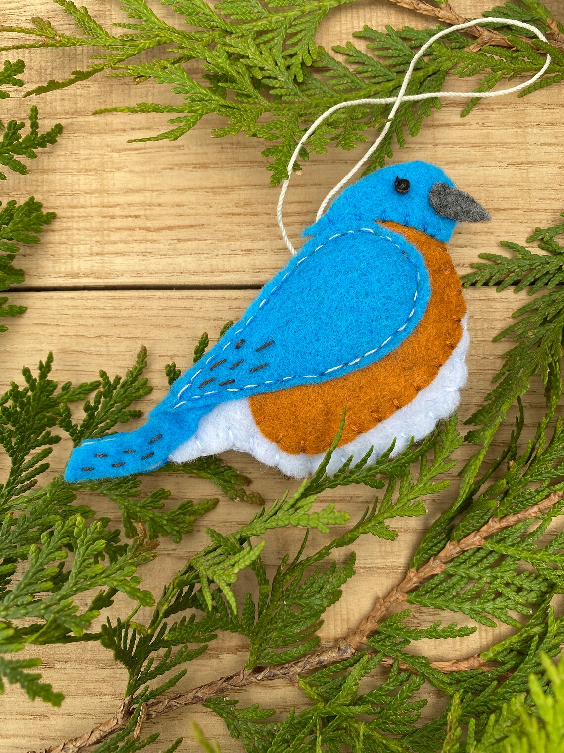 Handmade Bluebird Felt Ornament: Blue, 4.5 Inches - Etsy