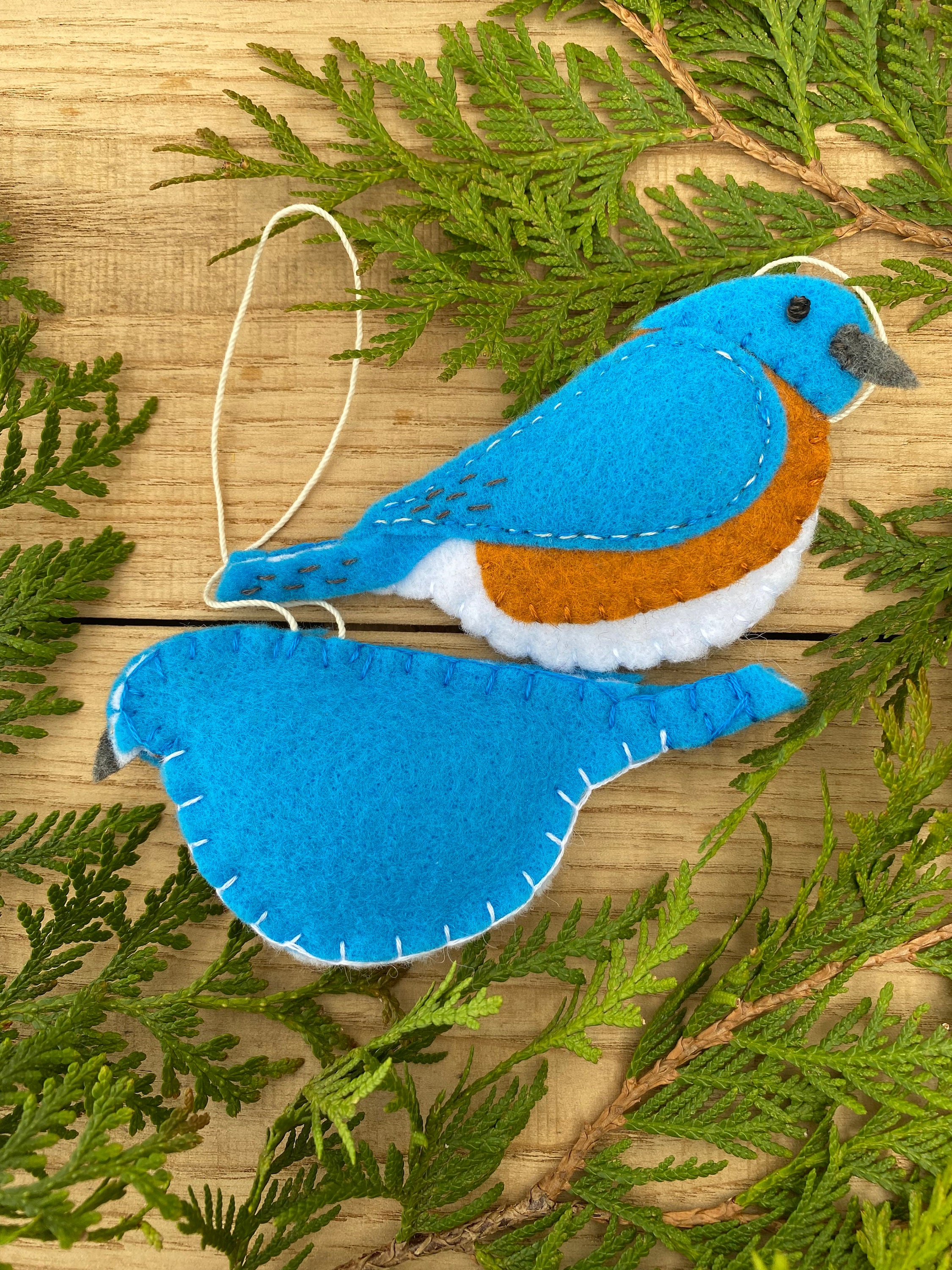 Handmade Bluebird Felt Ornament: Blue, 4.5 Inches - Etsy
