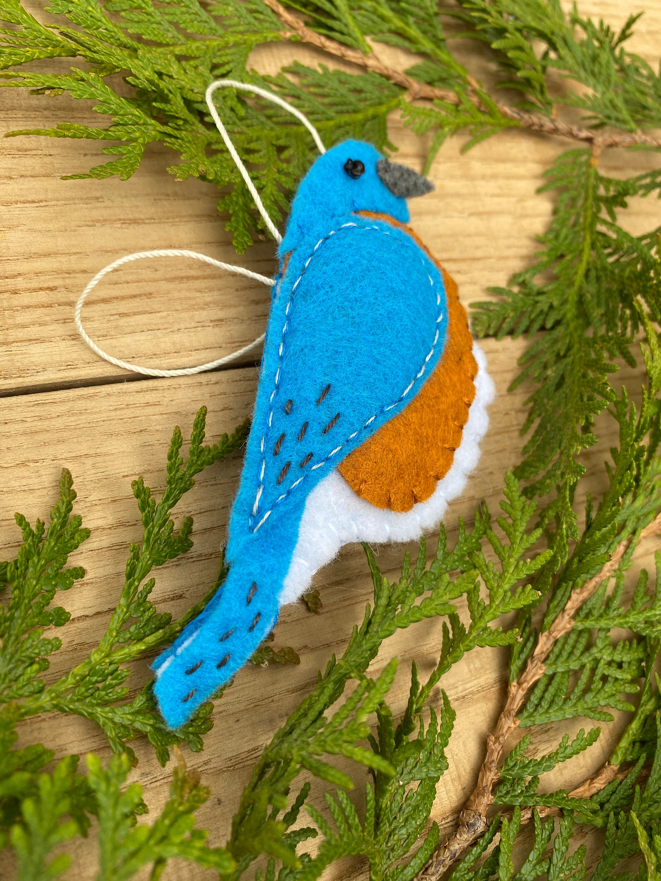 Handmade Bluebird Felt Ornament: Blue, 4.5 Inches - Etsy