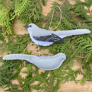 Mockingbird Handmade Christmas Ornament Felt 5.75” Felt Ornament Bird ...