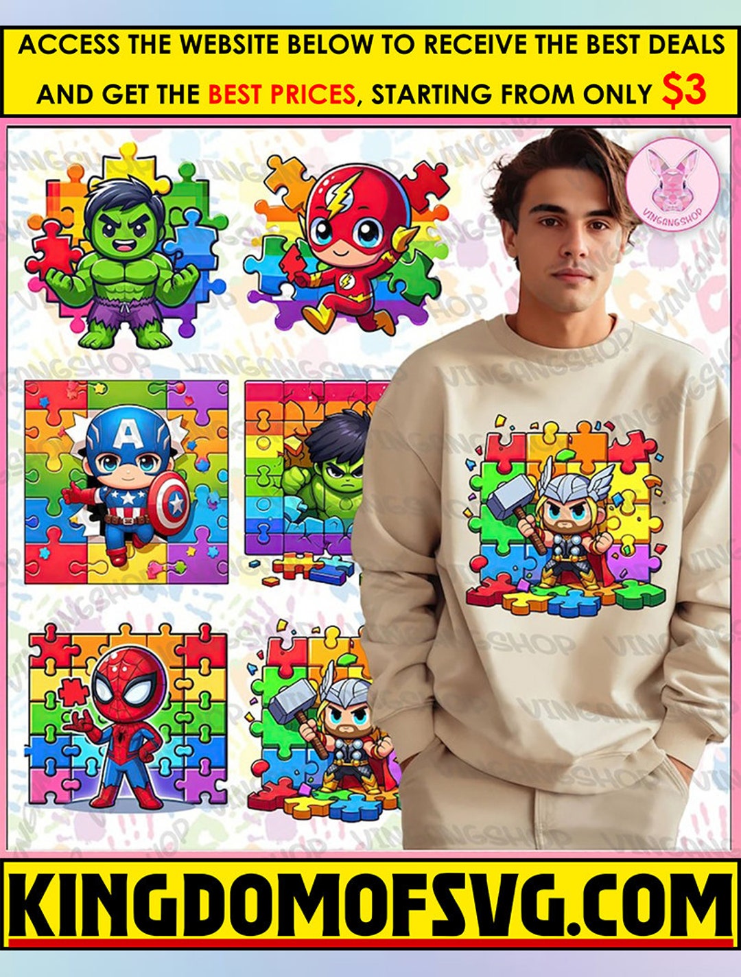6 Autism Superhero Png Bundle, Autism Awareness Png, Awareness Png, Be ...