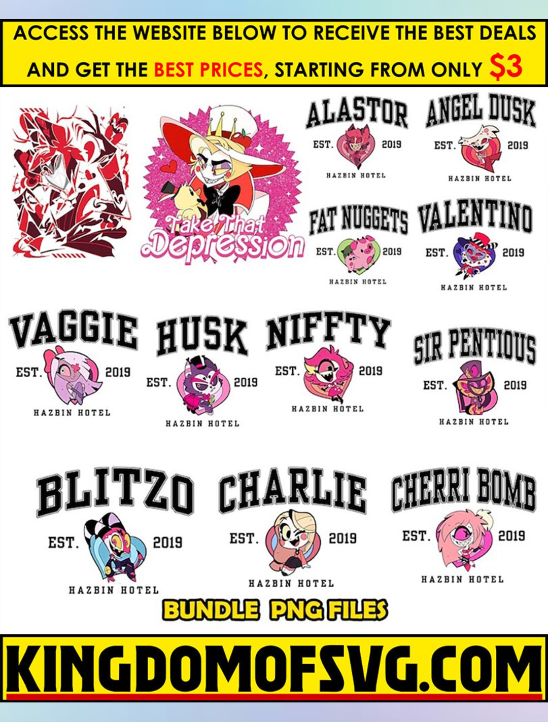 Hazbin Hotel Bundle, Hazbin Hotel Png, Hazbin Hotel Characters Png ...