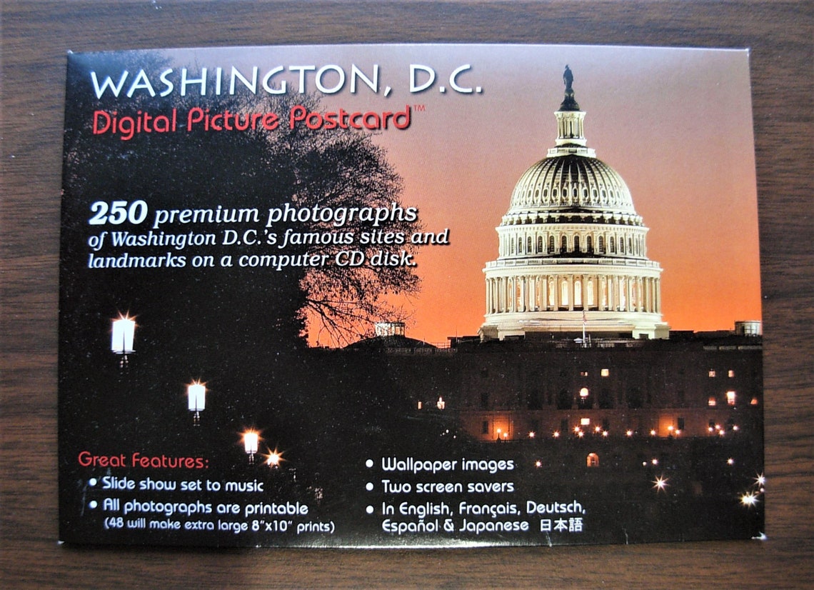 Washington DC Keepsakes/souvenirs, Printable Post Cards CD, American ...