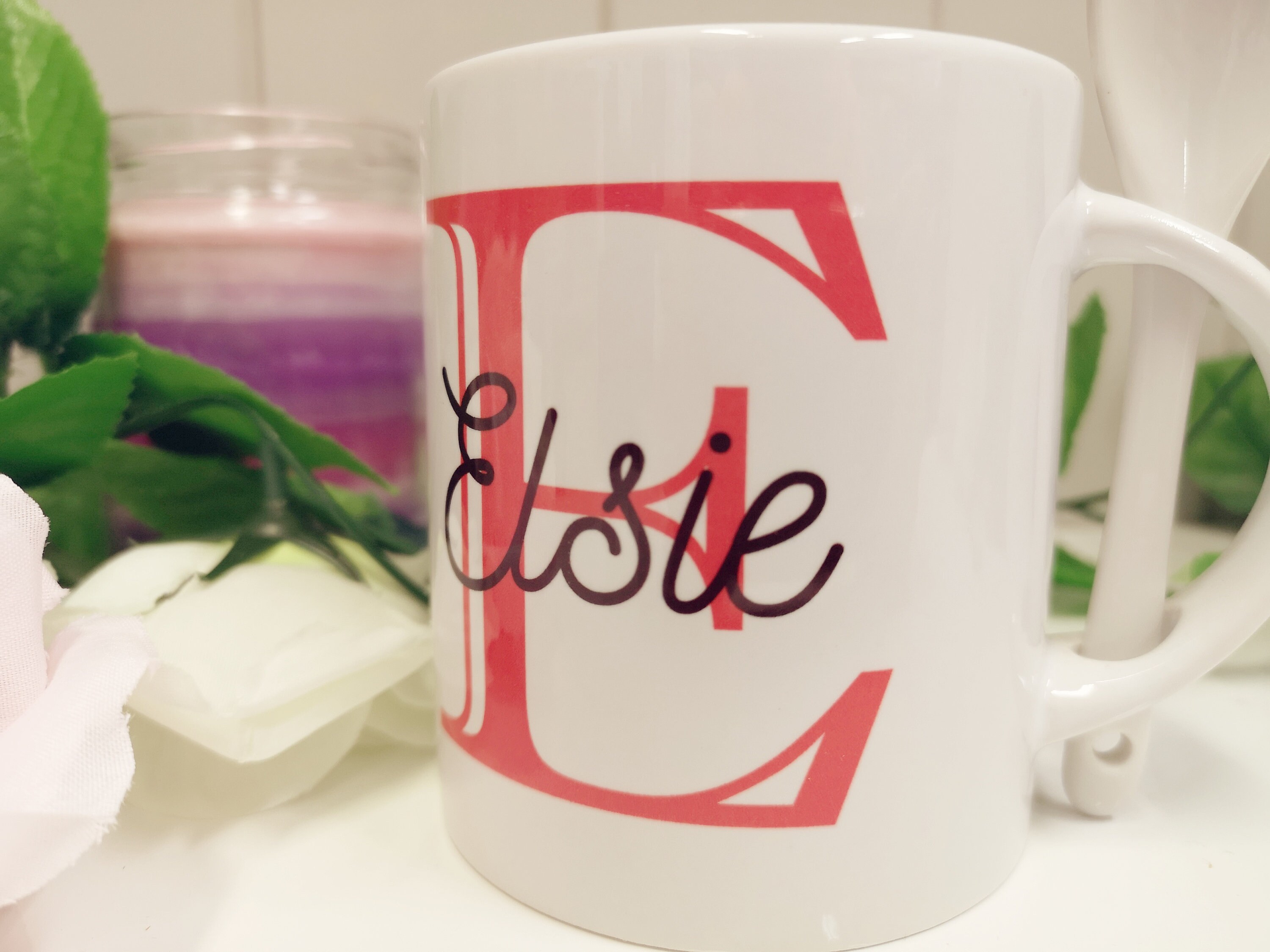 Personalised Name Letter Mug With or Without Spoon Tea | Etsy UK