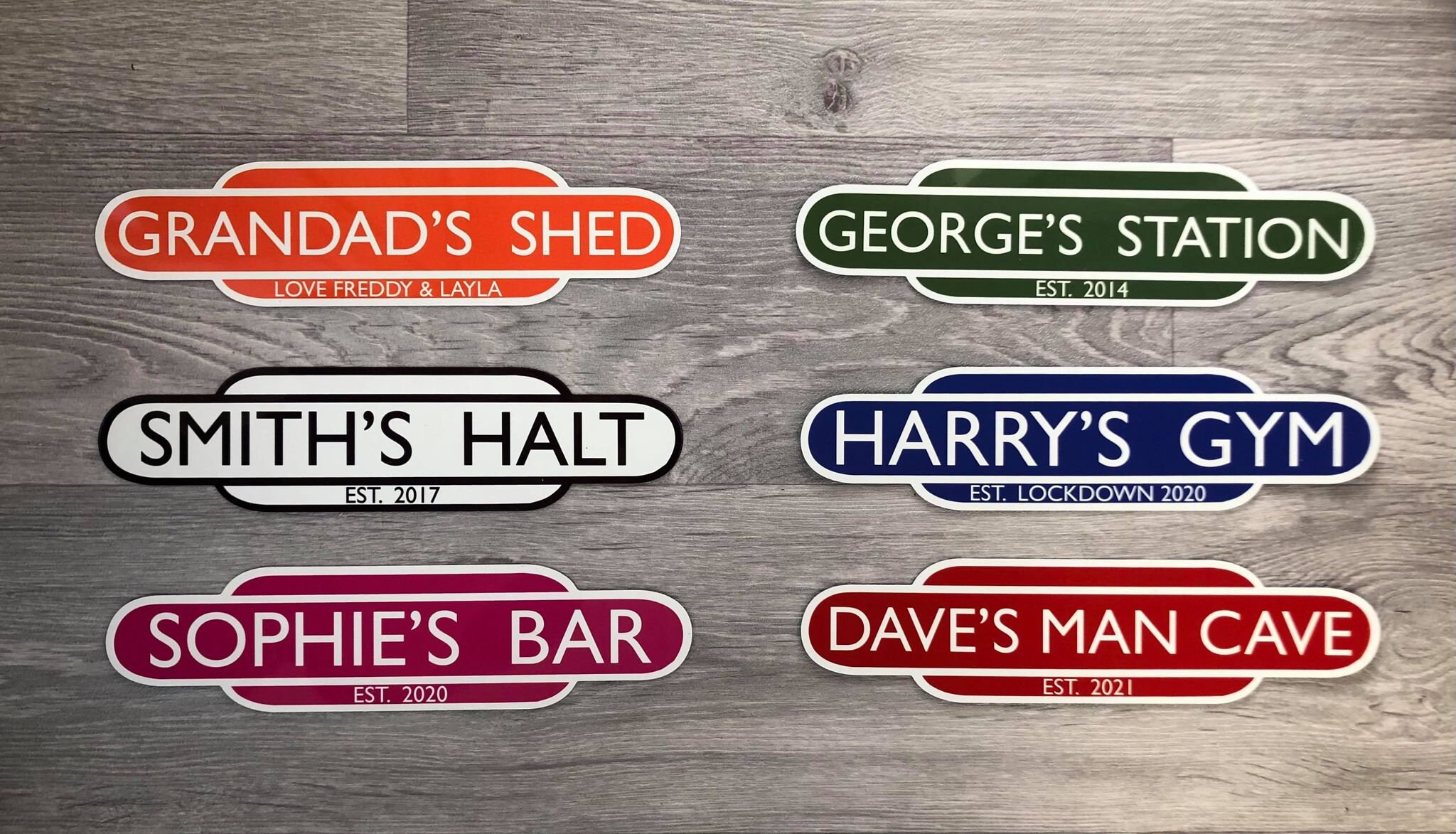 Personalised Mini Railway Totem Train Sign , Shed Sign, Father's Day ...