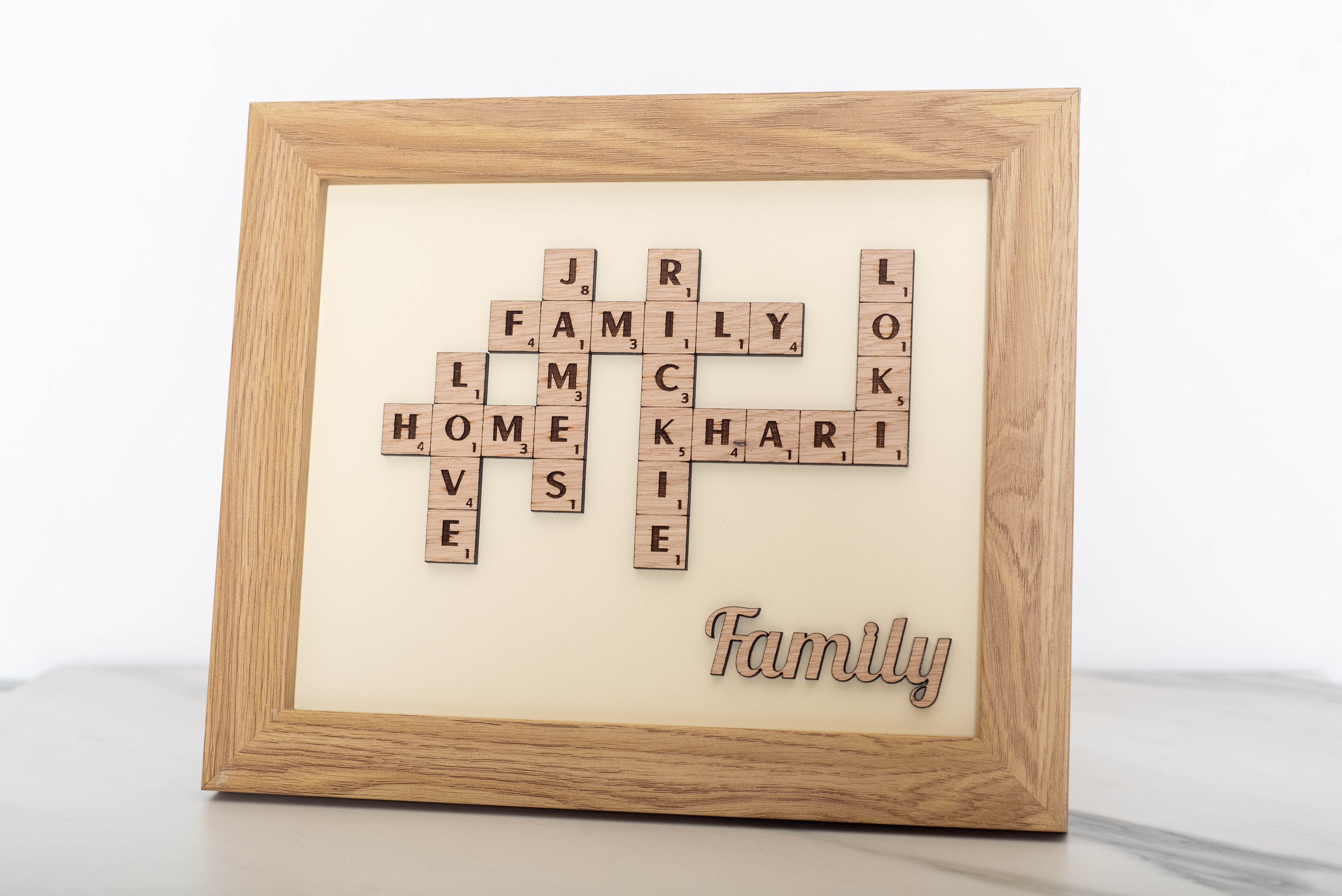 Personalised Letter Tile Family Frame Gift for Her Gift - Etsy