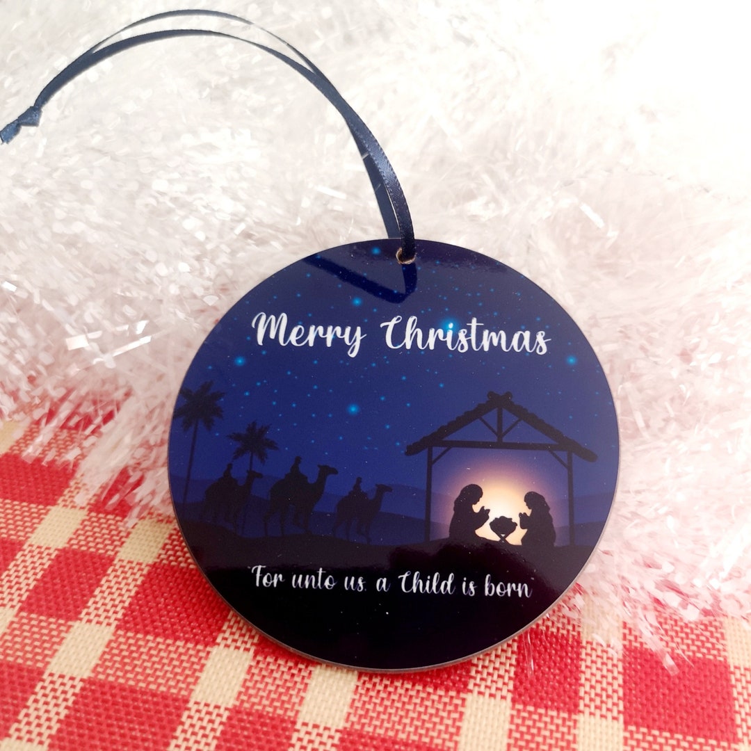 Nativity Christmas Bauble Decoration, Christian Christmas Tree ...
