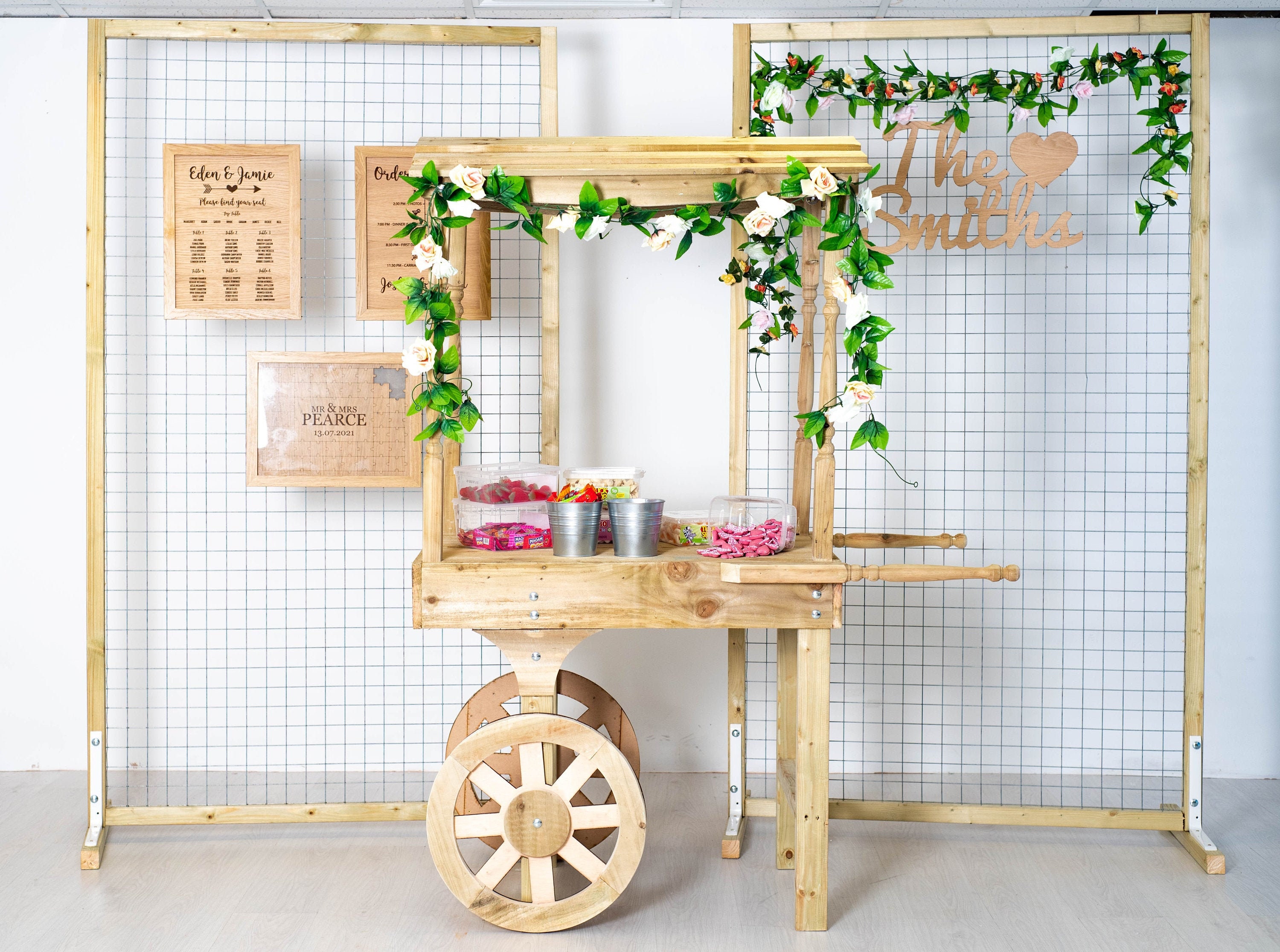 Rustic Style Wooden Sweet Cart Wedding Event - Etsy UK
