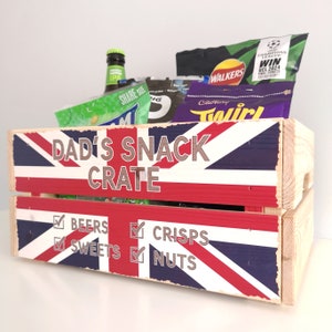 Personalised Wooden Snack Crate - Etsy UK