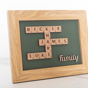 Personalised Letter Tile Family Frame , Gift for Her Gift for Him ...