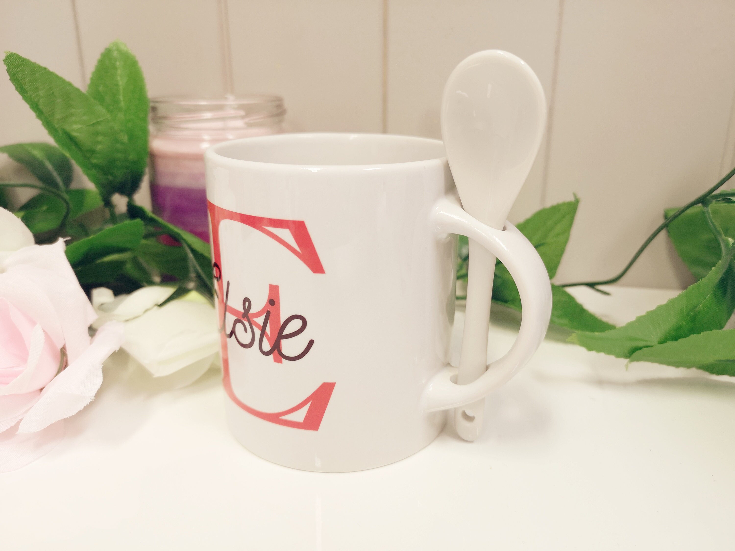 Personalised Name Letter Mug With or Without Spoon Tea - Etsy UK