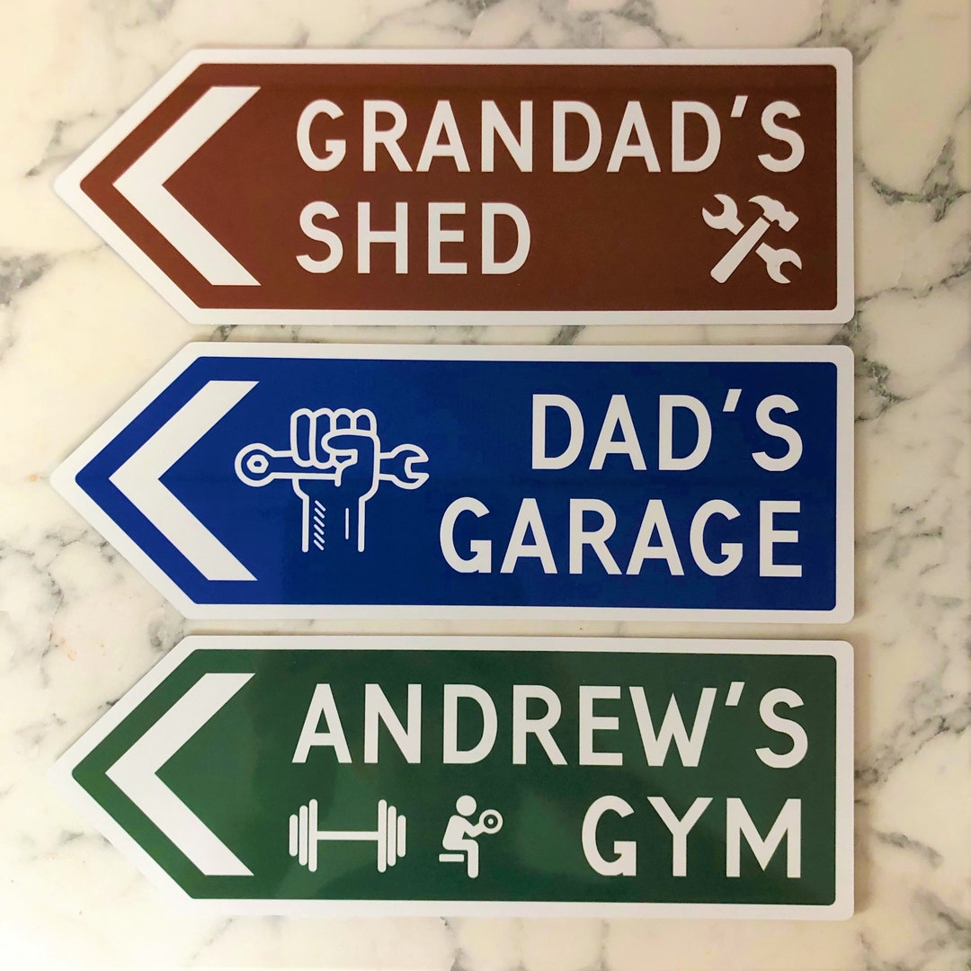 Personalised Motorway Arrow Sign , Gym Shed Garage Gift for Him - Etsy