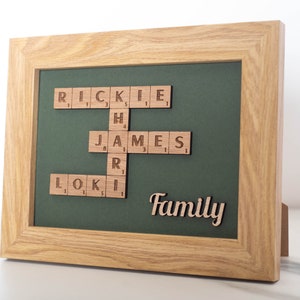 Personalised Letter Tile Family Frame , Gift for Her Gift for Him ...