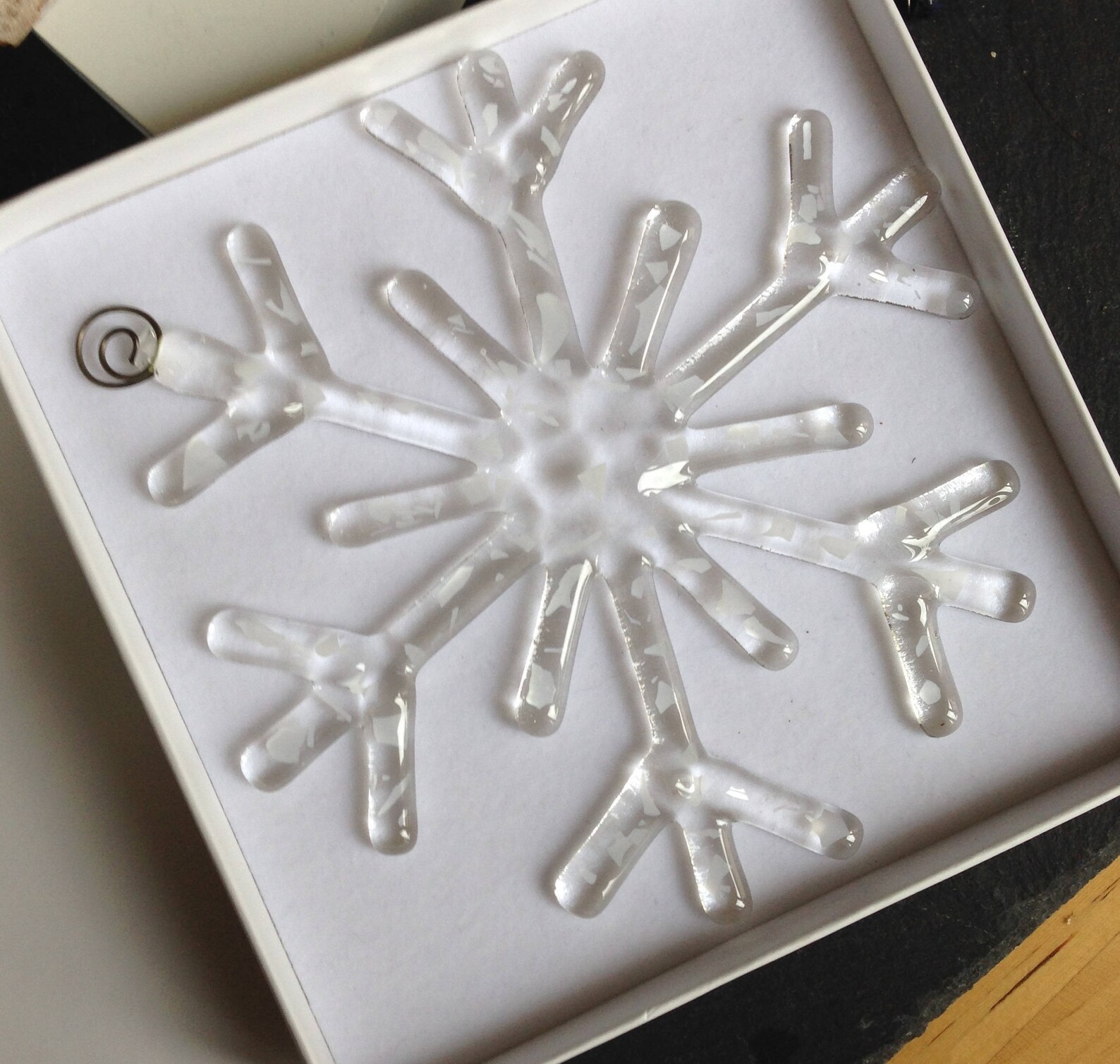 Fused Glass Snowflake Christmas Decoration Frozen Ice Crystal - Etsy