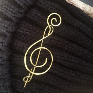 Treble Clef Shawl Pin, Music Teacher Gift, Choir Scarf Pin, Music ...