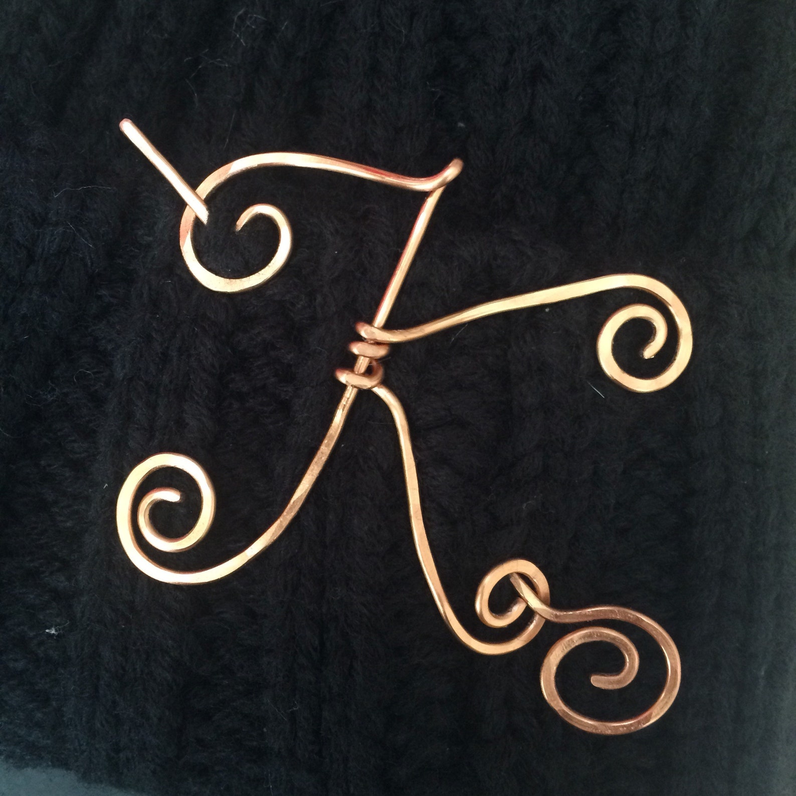 Custom Copper Letter Pin Personalised Gift Initial Pin | Etsy