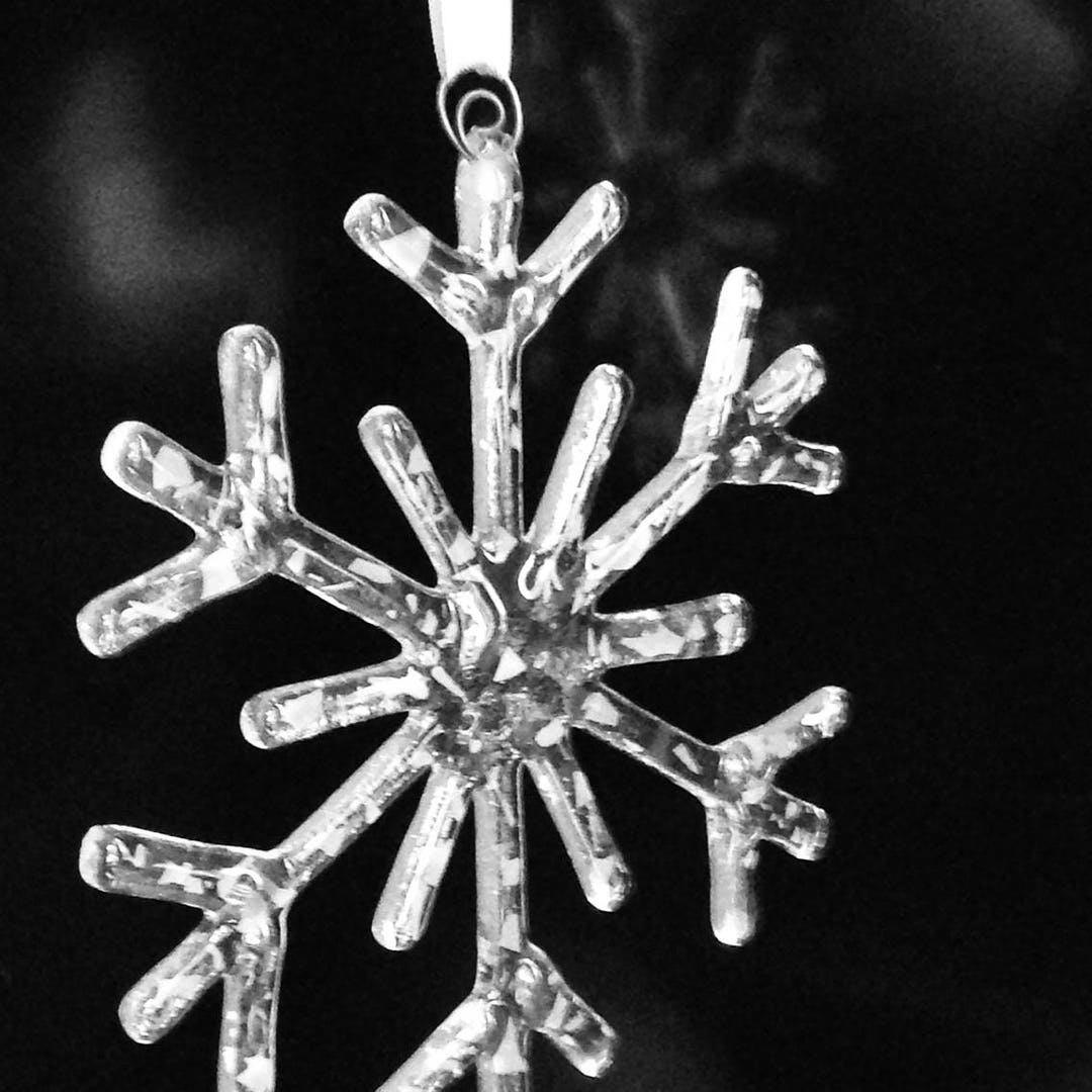 Handmade Fused Glass Snowflake Christmas Decoration: Ice Crystal Winter ...