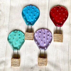 Hot Air Balloon, Fused Glass Sun Catcher, Nursery Decor, Baby Shower ...