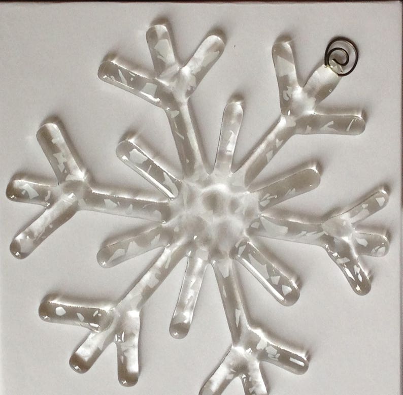 Fused Glass Snowflake Christmas Decoration Frozen Ice Crystal - Etsy UK